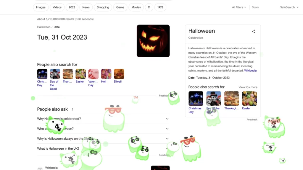 Google Merayakan Halloween di Laman Pencarian - Unbox.id